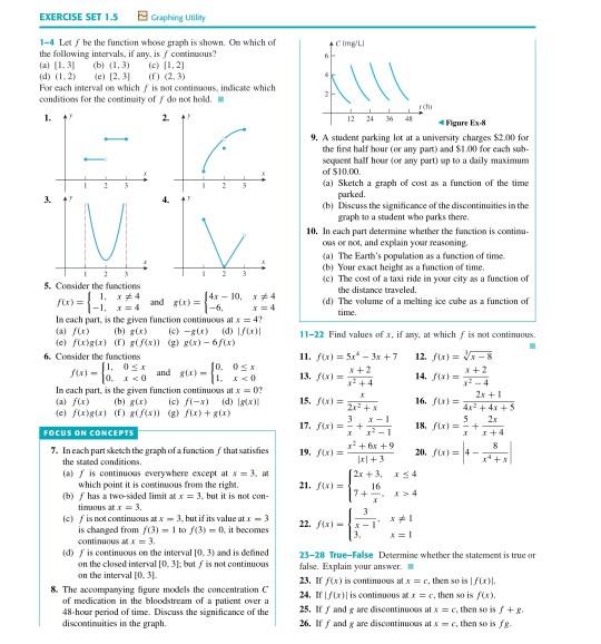 Solved EXERCISE SET 1.5 Graphing Utility Cimgi 1-4 Let f be | Chegg.com