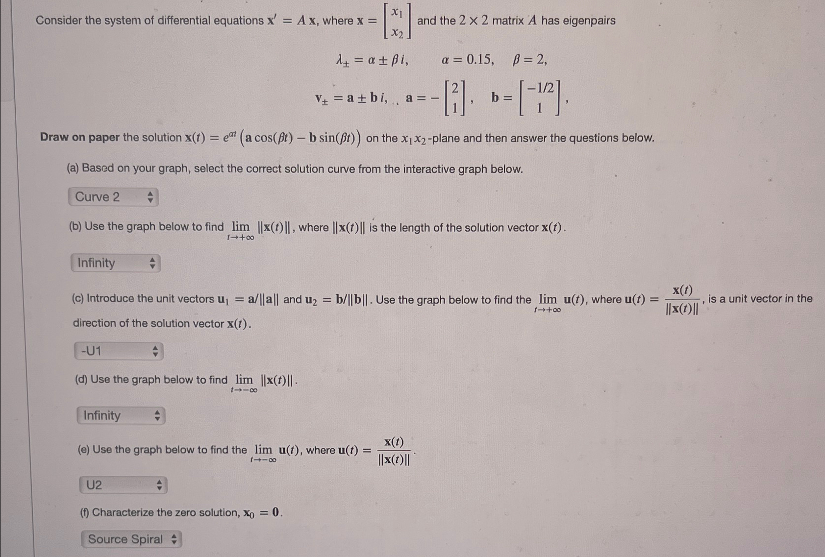 Consider the system of differential equations x'=Ax, | Chegg.com