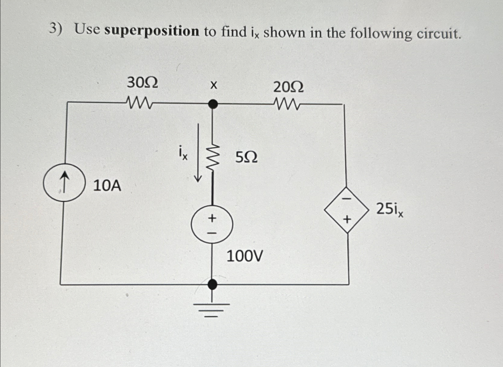 Solved Use superposition to find ix ﻿shown in the following | Chegg.com