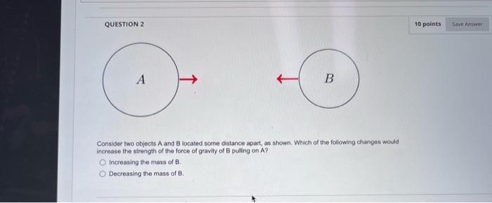 Solved QUESTION 2 Consider two objects A and B located some | Chegg.com