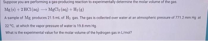 Solved Suppose you are performing a gas-producing reaction | Chegg.com