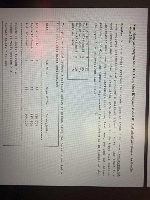 Solved Note: Name your program file LT2_ID.py, where ID is | Chegg.com