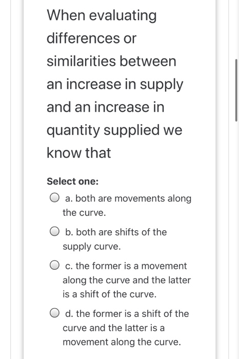 Solved When evaluating differences or similarities between | Chegg.com