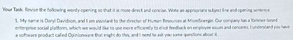 Solved Your Task. Revise the following wordy opening so that | Chegg.com