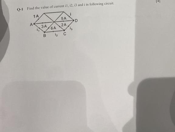 Solved Q-1 Find the value of current i1,i2,i3 and i in | Chegg.com