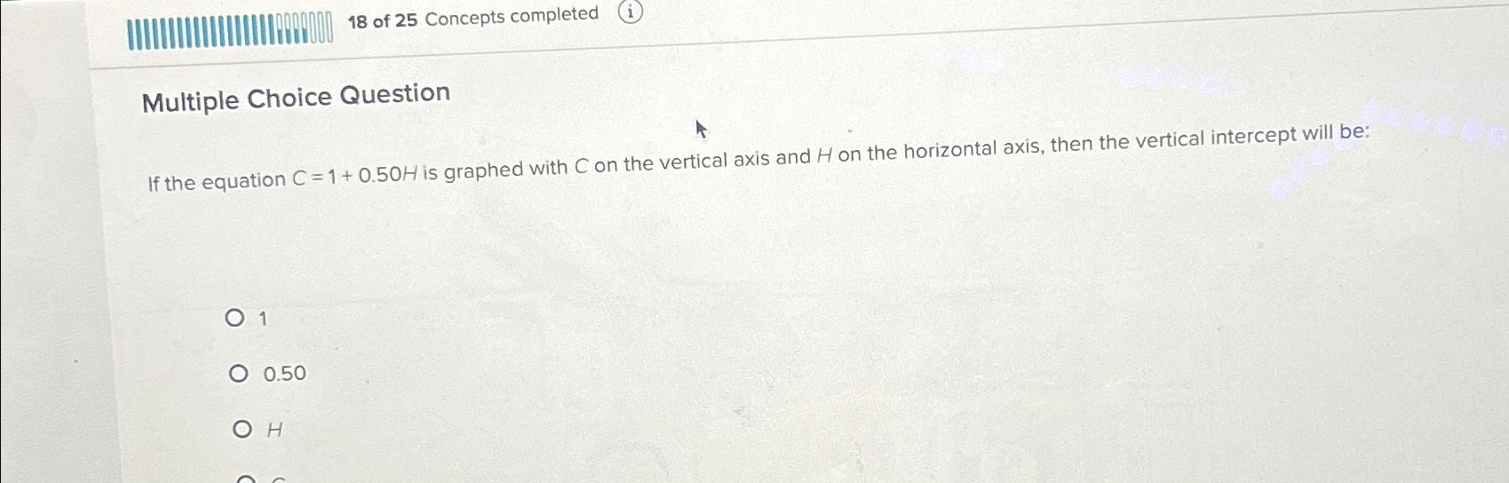 Solved 18 ﻿of 25 ﻿Concepts completed (i)Multiple Choice | Chegg.com