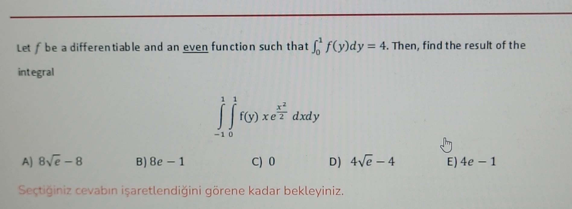 Solved Let f be a differentiable and an even function such | Chegg.com