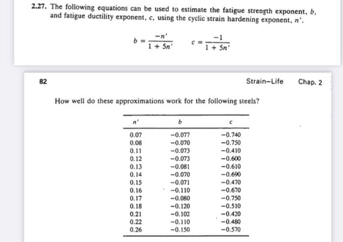 Solved 27. The following equations can be used to estimate | Chegg.com