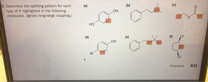 Solved 8 Determine the splitting pattern for each type of H | Chegg.com