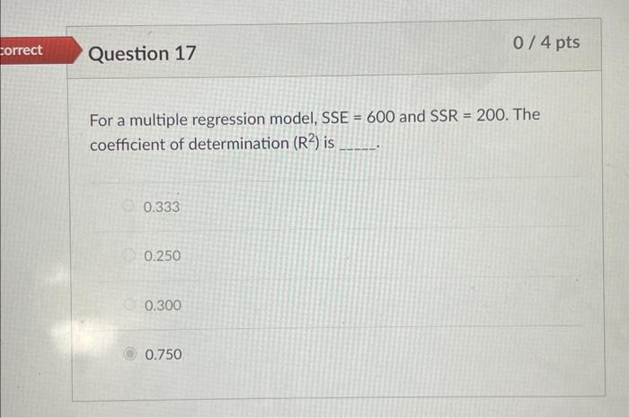 Solved For a multiple regression model, SSE =600 and | Chegg.com