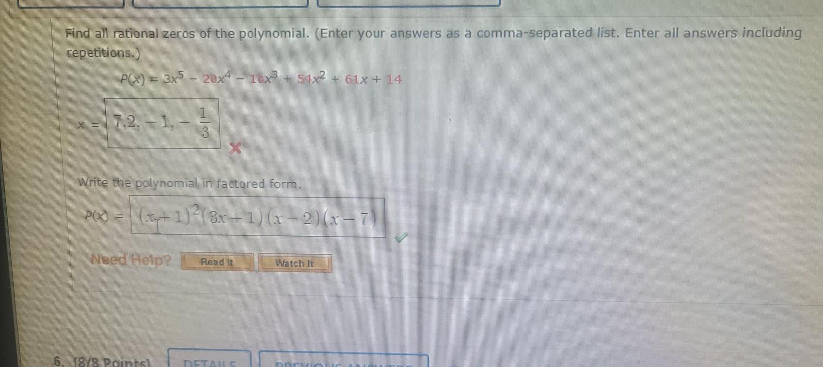 Solved All the real zeros of the given polynomial are | Chegg.com