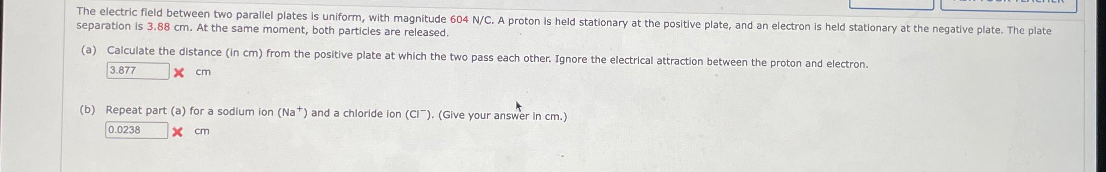 Solved separation is 3.88cm. ﻿At the same moment, both | Chegg.com