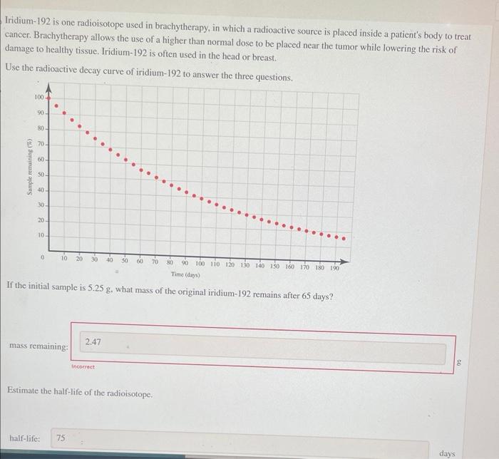 Solved Iridium-192 is one radioisotope used in | Chegg.com