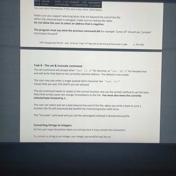 Solved 1GB = 20 Task 1 Create a class HexEditor and create a | Chegg.com