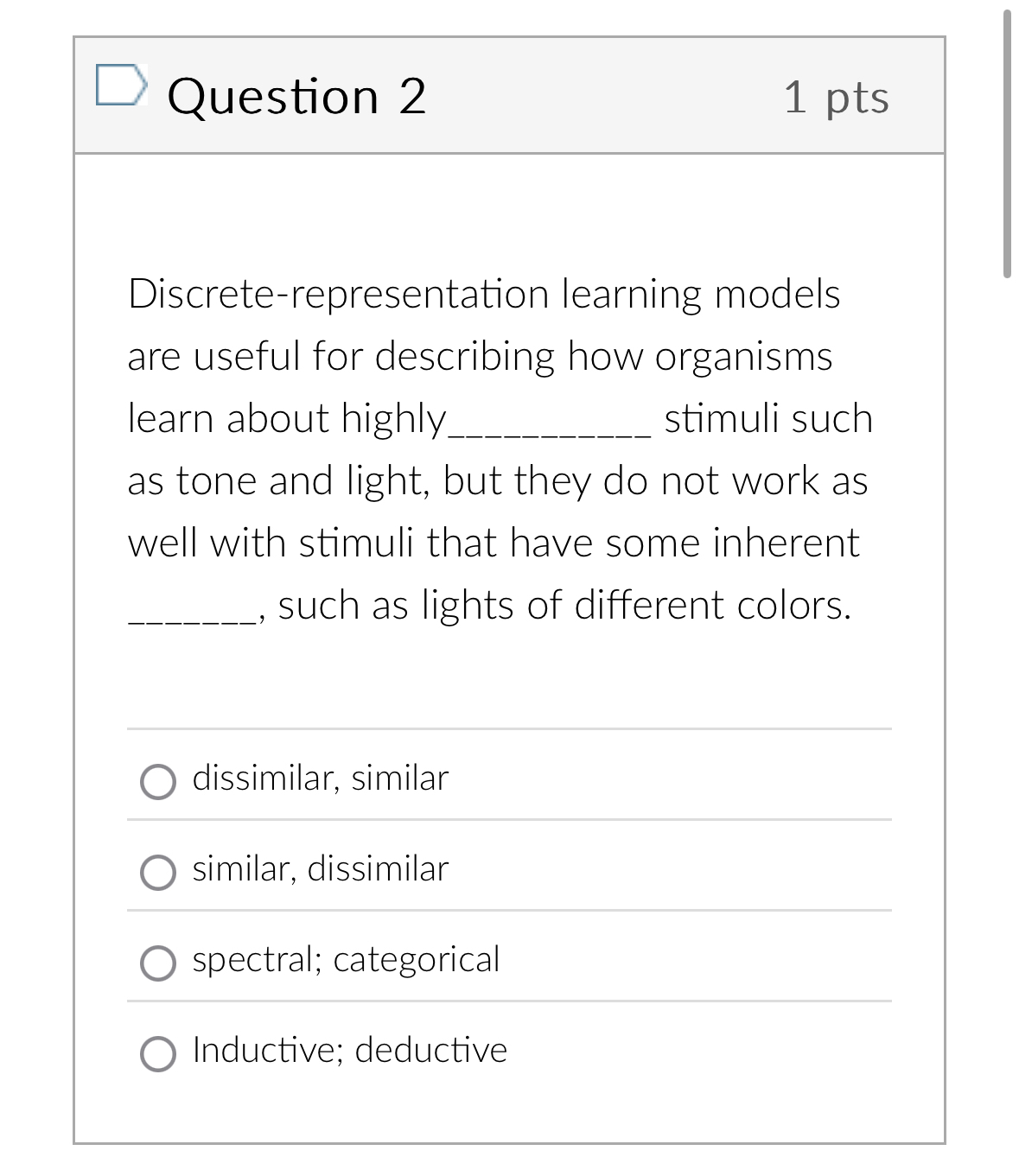 Solved Question 21 ﻿ptsDiscrete-representation learning | Chegg.com