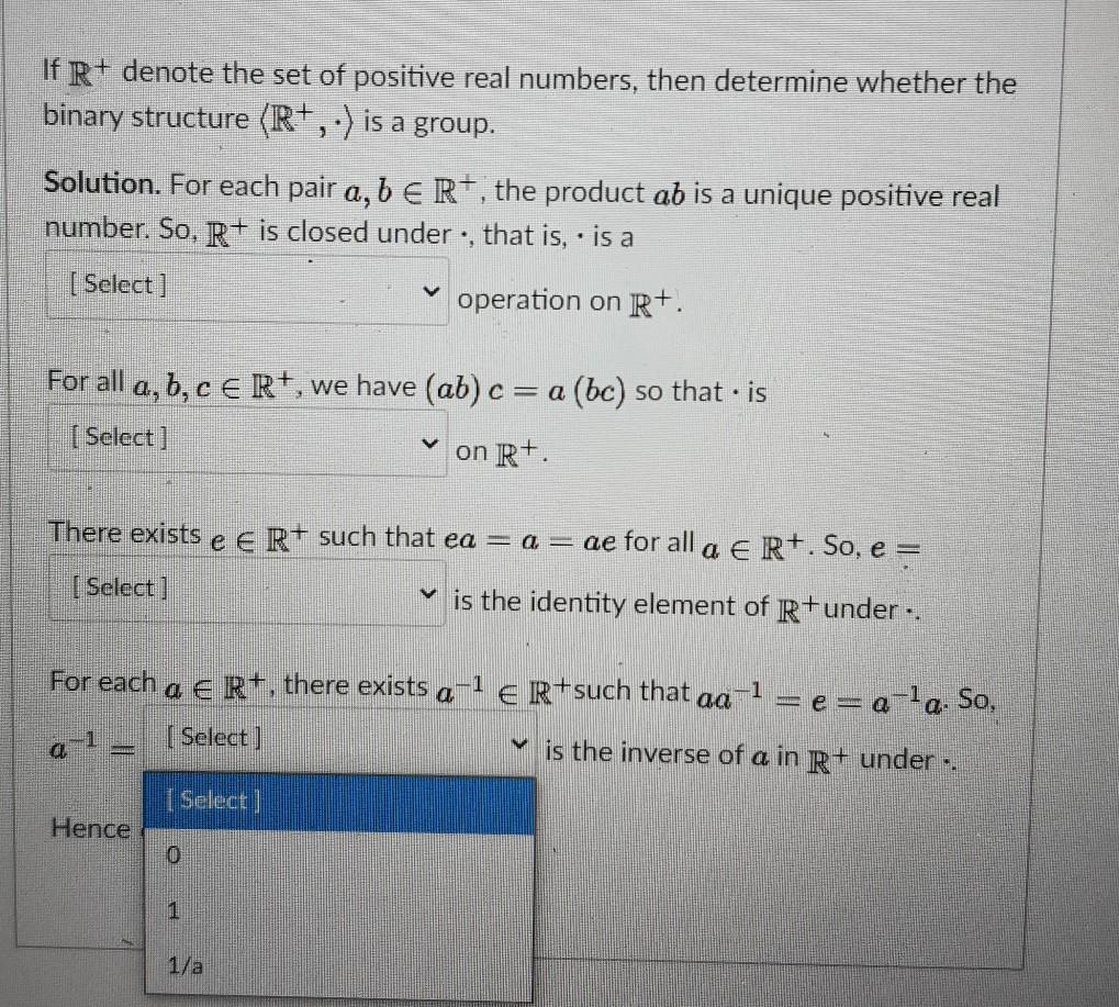 Solved If R+ denote the set of positive real numbers, then | Chegg.com