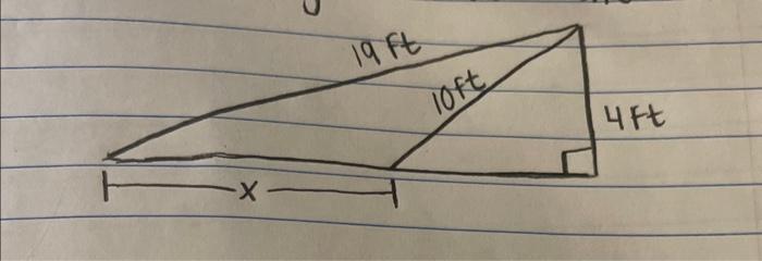 Solved find the length of X to the nearest tenth of a foot. | Chegg.com