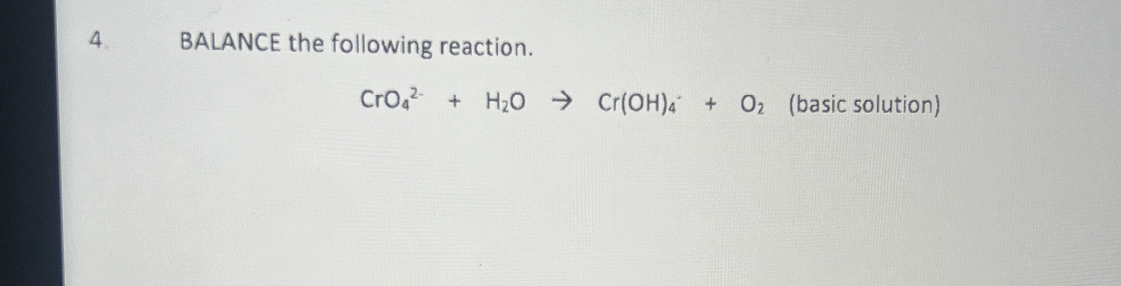 Solved BALANCE the following | Chegg.com