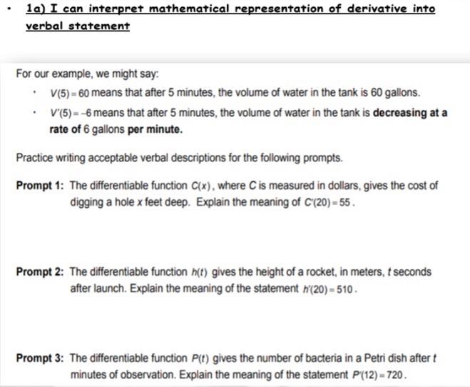Solved 1a) I can interpret mathematical representation of | Chegg.com