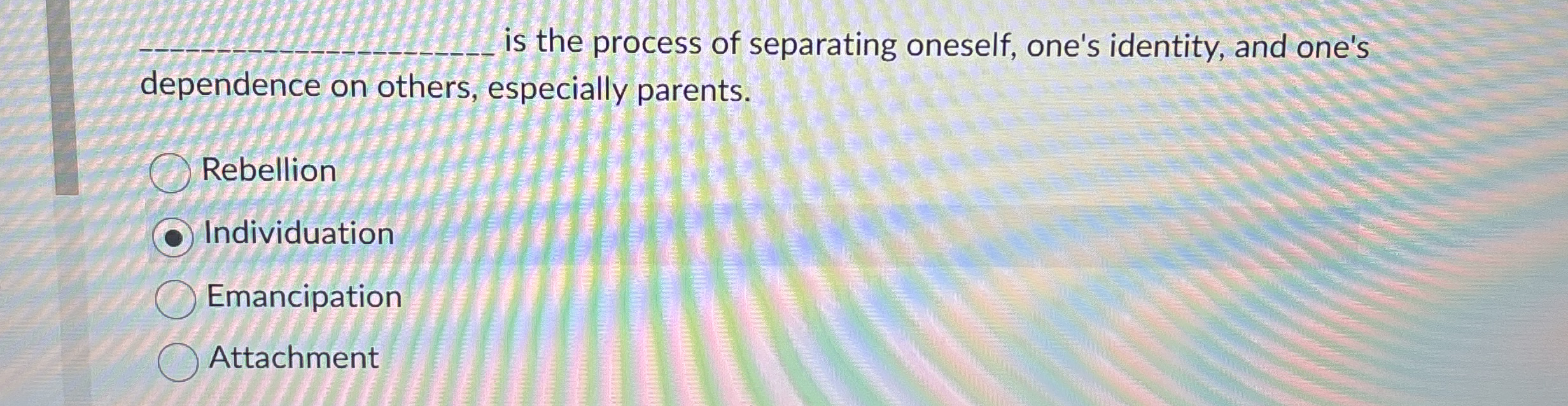 Solved q, ﻿is the process of separating oneself, one's | Chegg.com