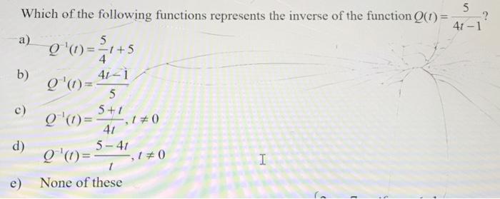 Solved Which of the following functions represents the | Chegg.com