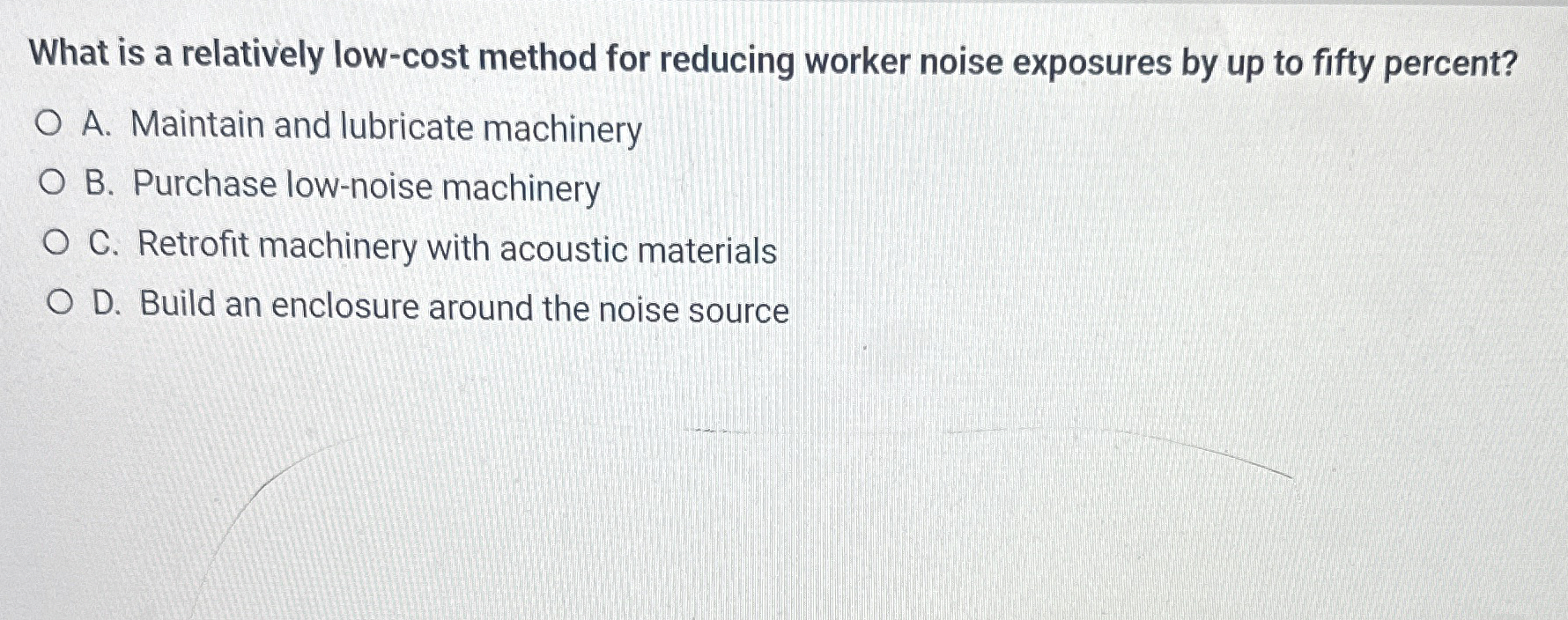 Solved What is a relatively low-cost method for reducing | Chegg.com