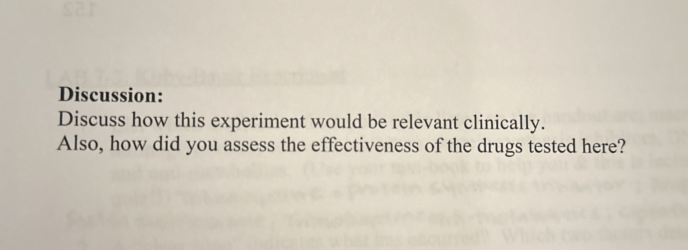 Solved Discussion:Discuss how this experiment would be | Chegg.com