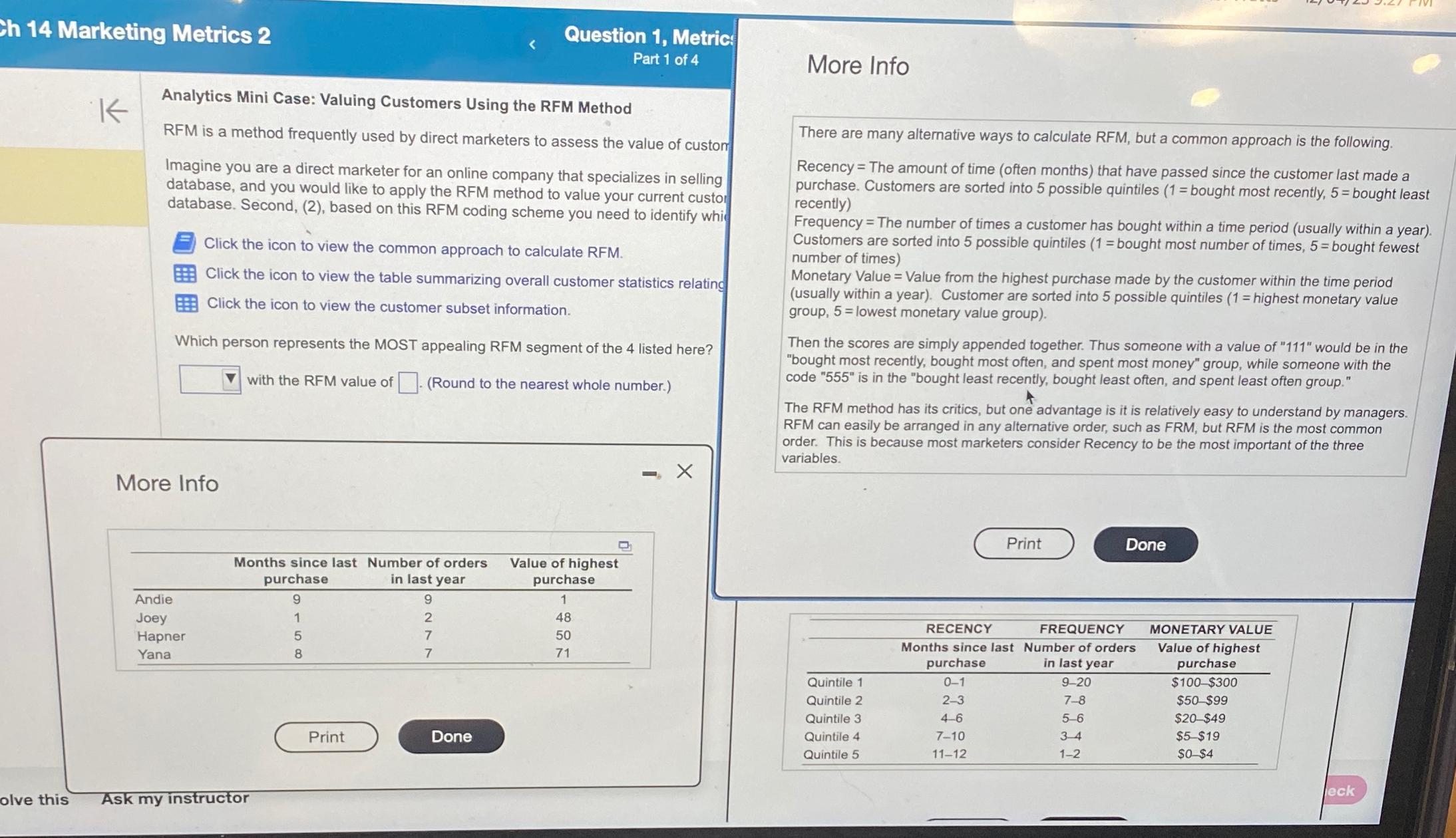 Solved h 14 ﻿Marketing Metrics 2Question 1, ﻿Metric:Part 1 | Chegg.com