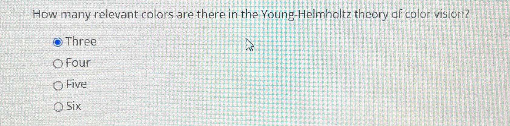 Solved How many relevant colors are there in the | Chegg.com