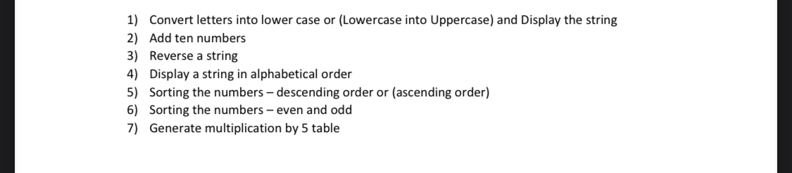 Solved Convert letters into lower case or (Lowercase into | Chegg.com