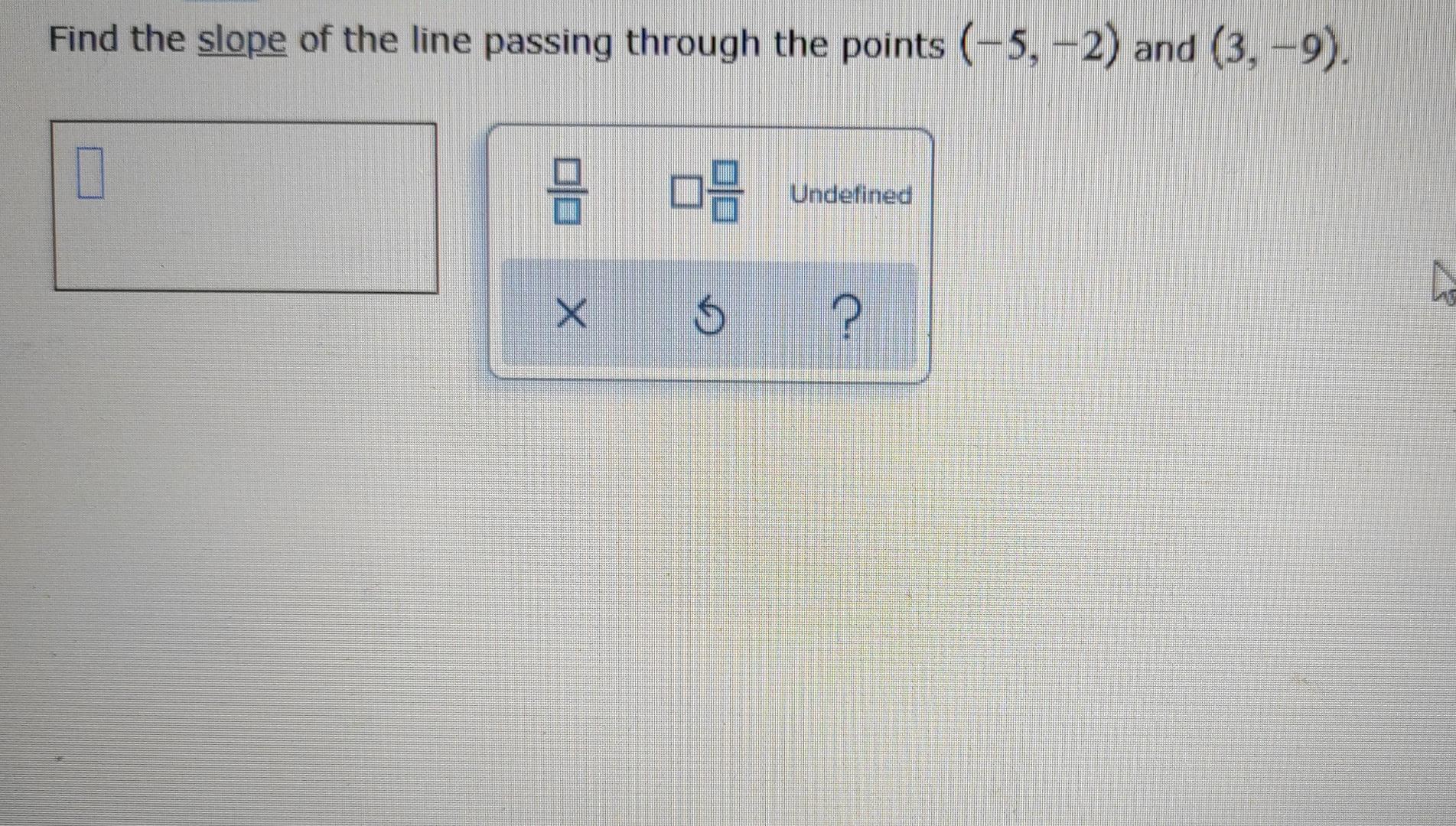 Solved Find the slope of the line passing through the points | Chegg.com