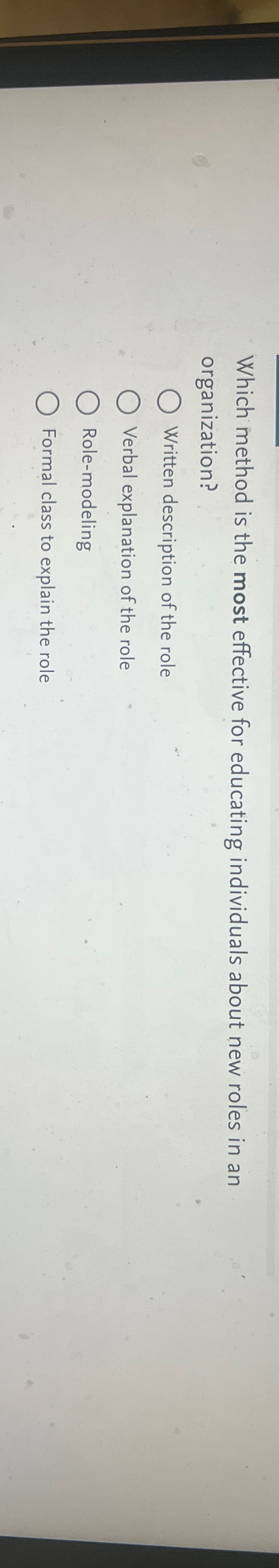 Solved Which method is the most effective for educating | Chegg.com
