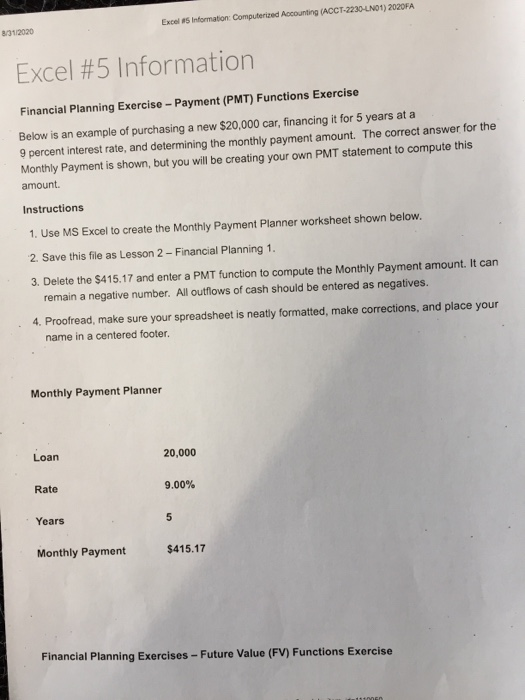 Solved Excel 5 Information Computerized Accounting | Chegg.com