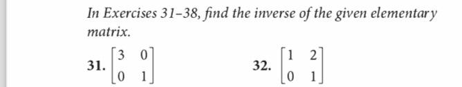 Solved In Exercises 31-38, find the inverse of the given | Chegg.com