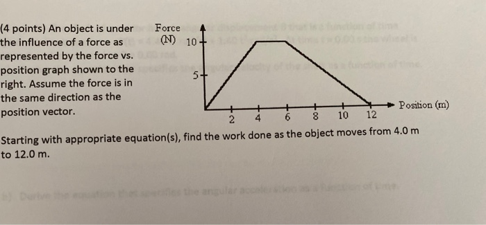 Solved st 1 (4 points) An object is under Force the | Chegg.com