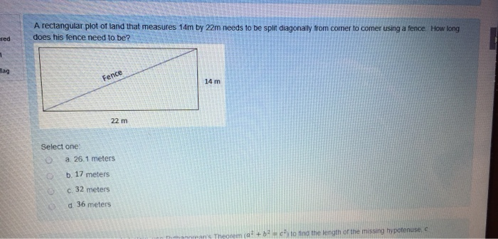 Solved A rectangular plot of land that measures 14m by 22m | Chegg.com