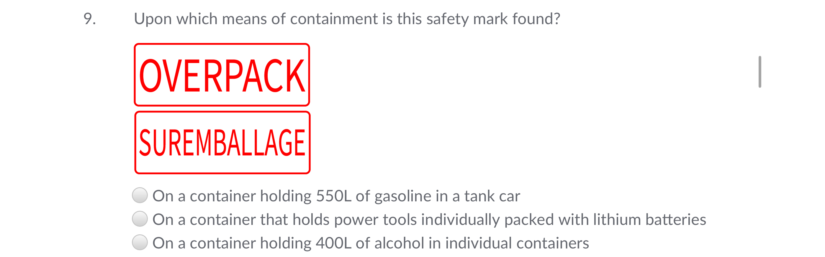 Solved Upon which means of containment is this safety mark | Chegg.com