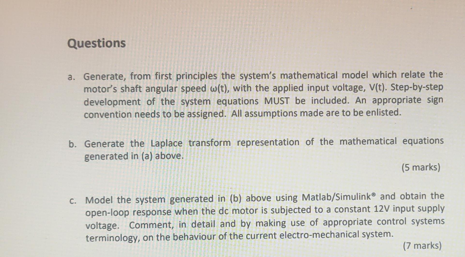 Solved Analysis of a DC motor speed control A common | Chegg.com