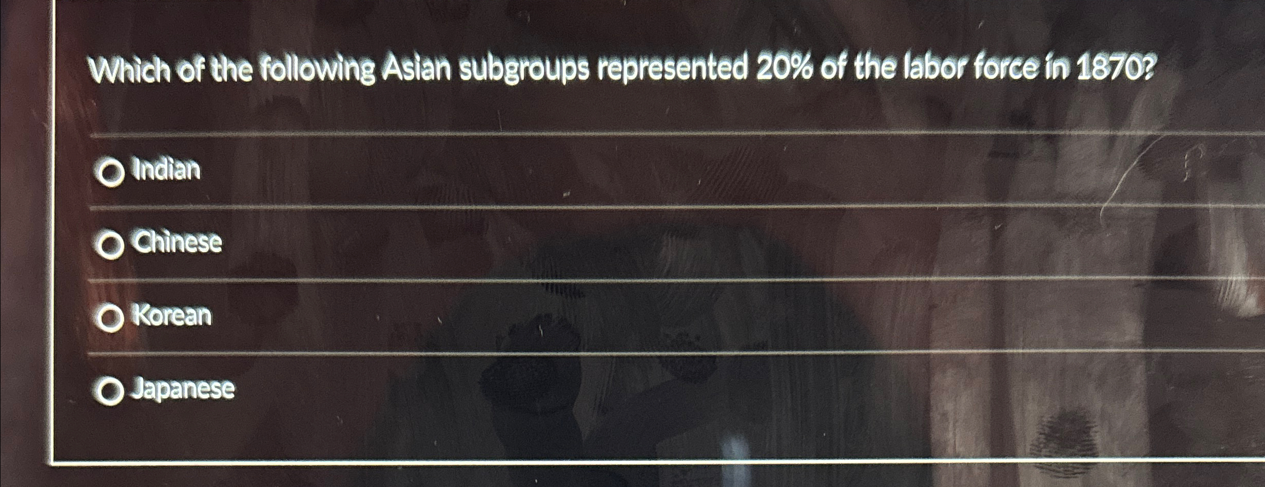 Solved Which of the following Asian subgroups represented | Chegg.com