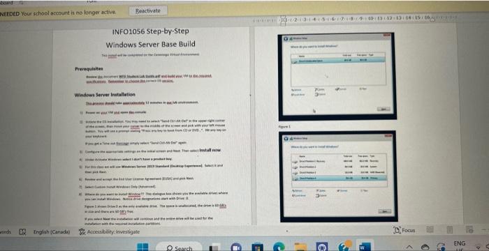 INFO1056 Step-by-Step Windows Server Base Build | Chegg.com