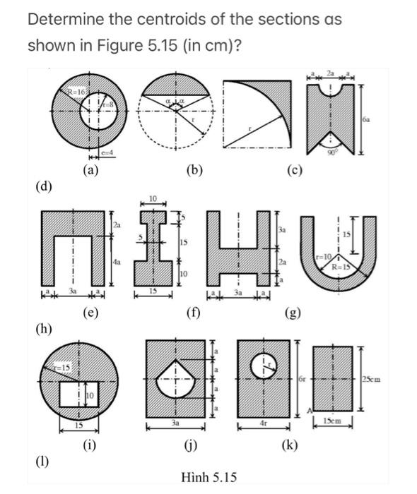 Solved Determine the centroids of the sections as shown in | Chegg.com