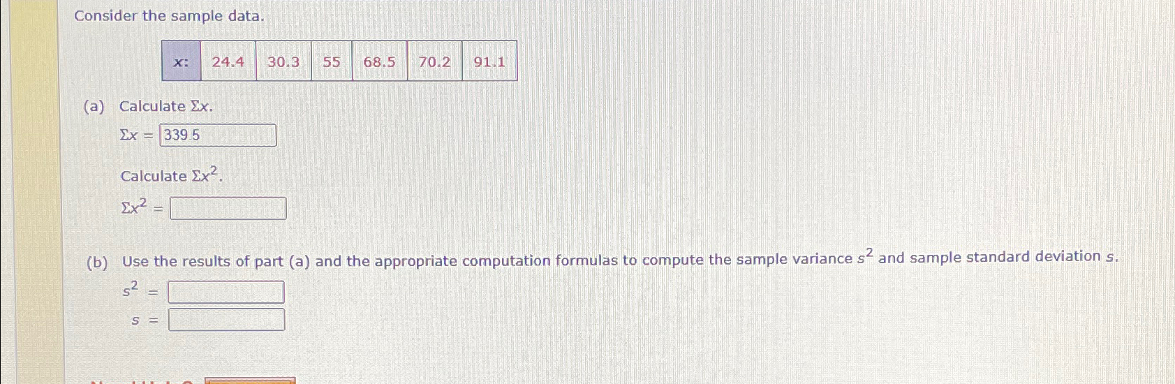 Solved Consider the sample | Chegg.com