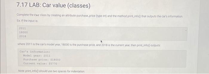 Solved Complefe the Car class by creating an attribute | Chegg.com