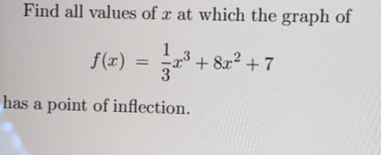 Solved Find all values of x ﻿at which the graph | Chegg.com