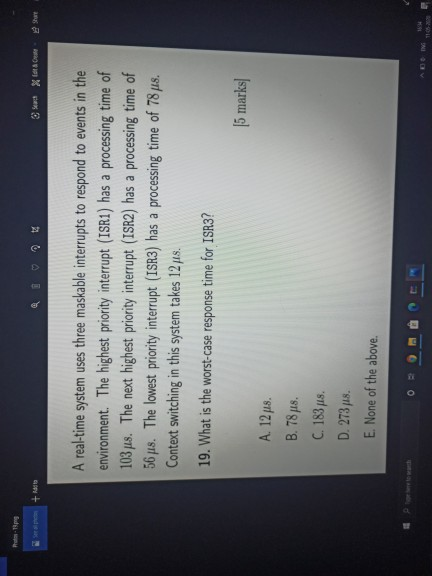 Solved Phaps Set de A real-time system uses three maskable | Chegg.com