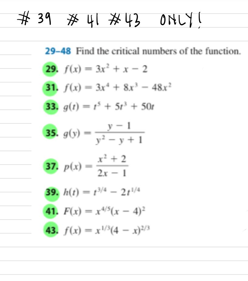 Solved Unidentified Unidentified#39 41 43 ﻿ONLY!29-48 ﻿Find | Chegg.com