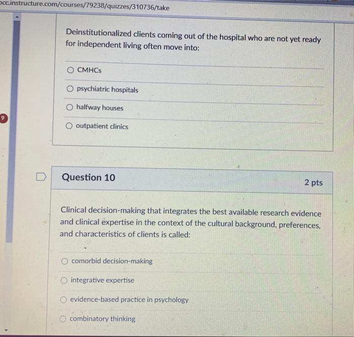 Solved Deinstitutionalized clients coming out of the | Chegg.com
