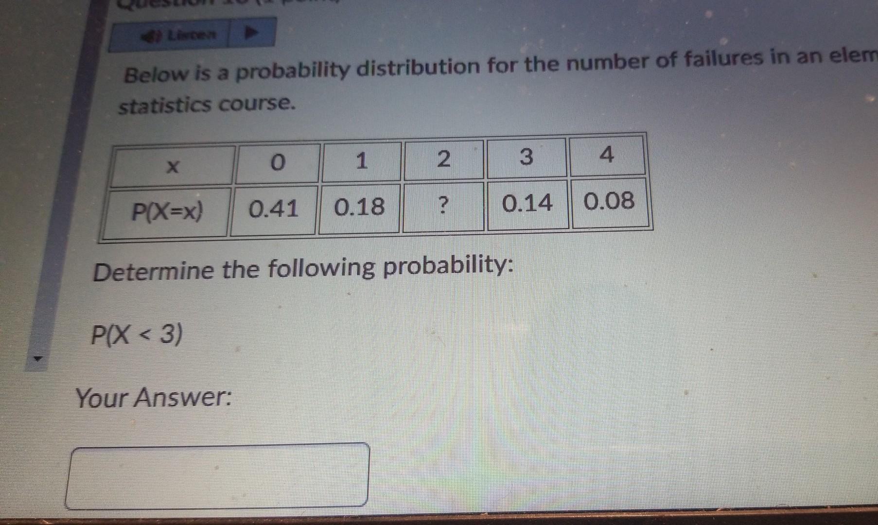 Solved Below is a probability distribution for the number of | Chegg.com