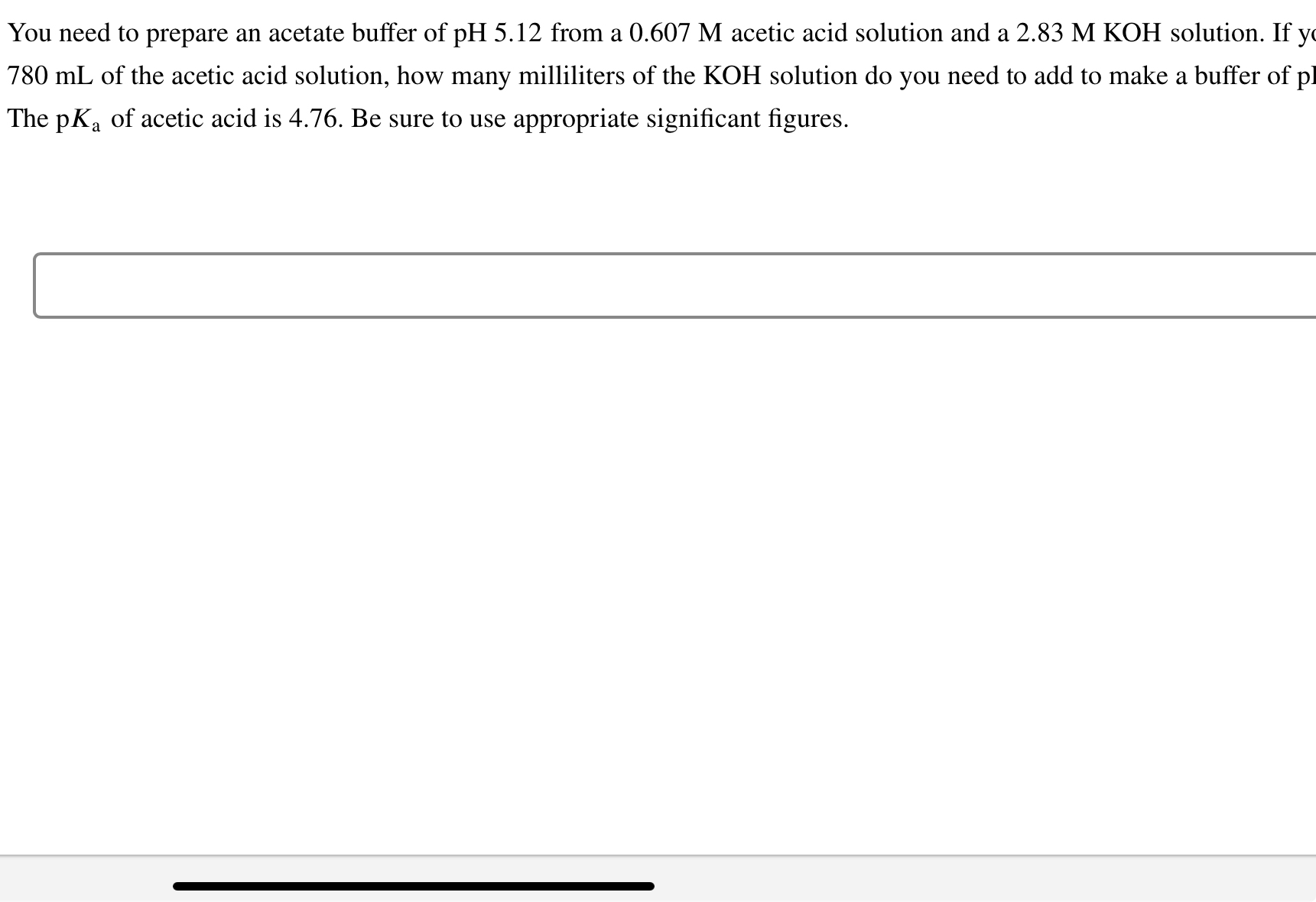 Solved You need to prepare an acetate buffer of pH5.12 ﻿from | Chegg.com