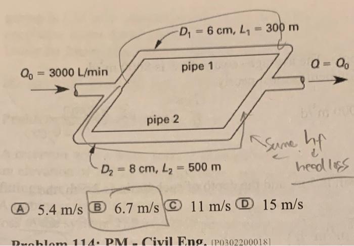 Solved Problem 113: PM - Civil Eng. CPO200017 Water runs | Chegg.com